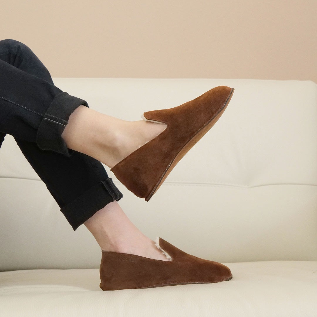 Coco slippers: suede leather upper and wool lining - Made in France ...