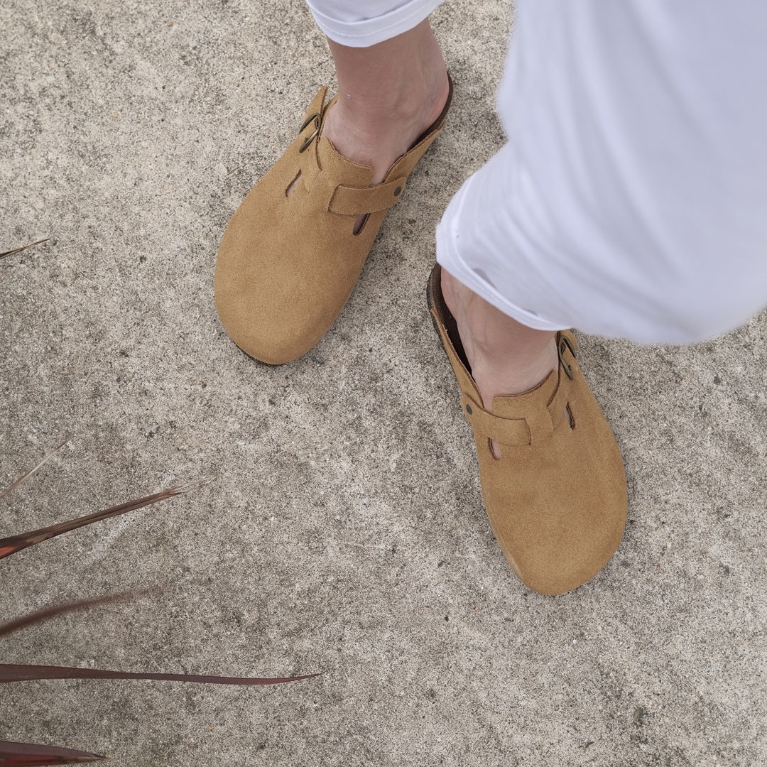 Women Leon clogs: leather and cork sole - made in France - Bosabo