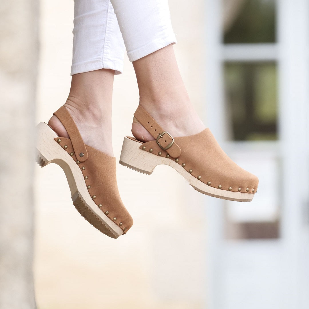 Sabot Cerise : dessus cuir et semelle bois - made in France BOSABO – Bosabo